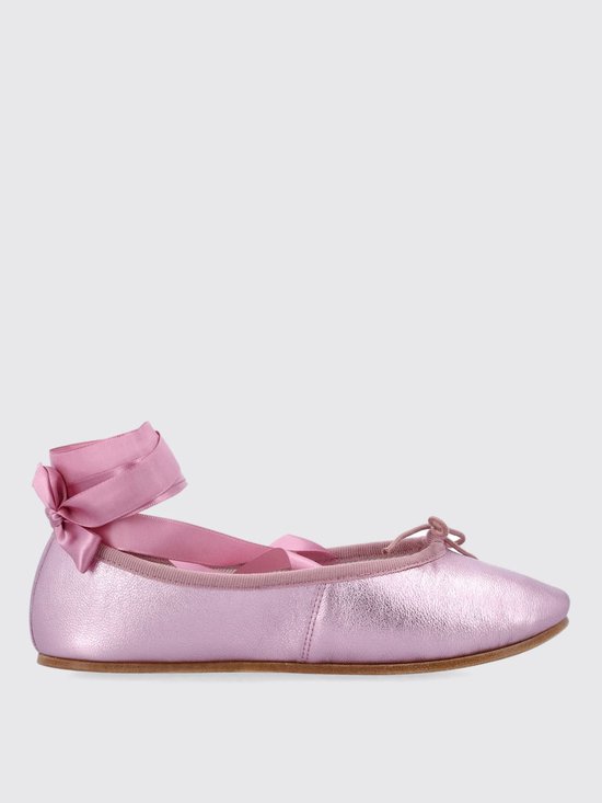 Sandrine Metallic Pink Ribbon Ballerina Flats Wo Ballet Flats | bol