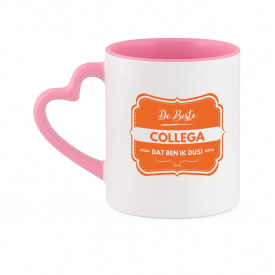 Hacebo® - De beste collega, dat ben ik dus koffiebeker met hart oor ...