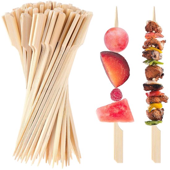 TRANKIELO® – 100 stuks Bamboespiesjes van 15 cm – Duurzame Houten ...