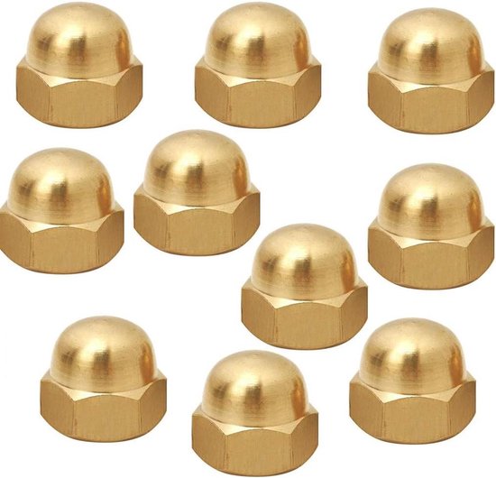 Messing Decoratieve Nuts Assortiment - Set van 10 stuks met maten M3 ...