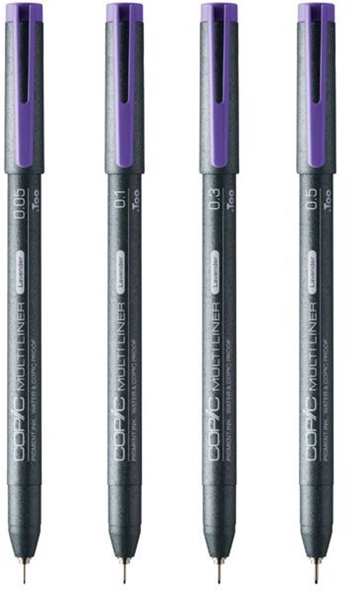 Copic Fineliners Set 4 Stuks - Multiliners Lavender - Tekenpennen Voor ...