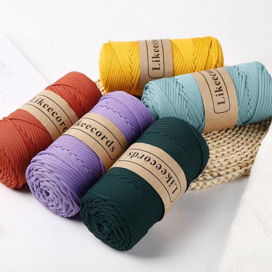 Polyester Braided Yarn 4mm x 130m for Crochet Basket Macrame Cord and ...