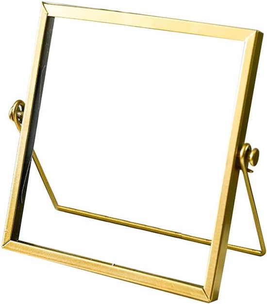 Vintage Metal Photo Frame - Gouden Zelfondersteunende Floating Glass ...