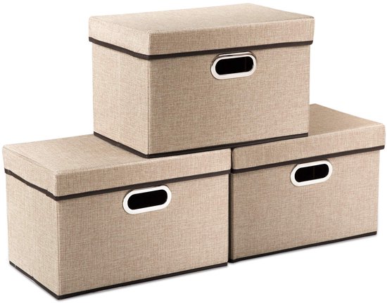 Handige Opvouwbare Opbergdozen Set van Drie met Deksel voor Diverse ...
