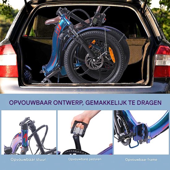 Elektrische Vouwfiets | E-Bike | 20 x 3.0 Inch Dikke Banden | 36V 18Ah ...