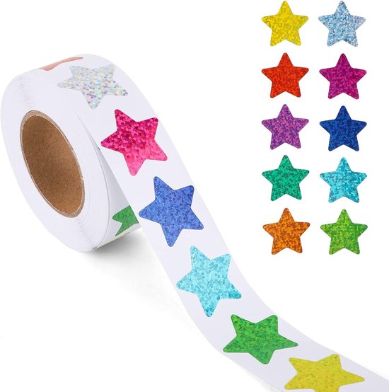 500 Stuks Folie Ster Stickers - 2,54cm Klein Gekleurd Zelfklevend Ster ...