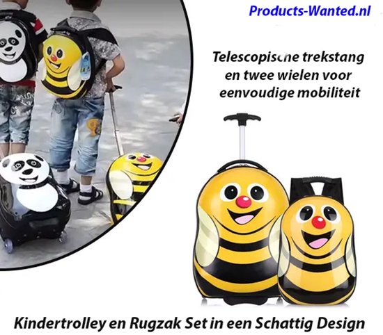 Kindertrolley en Rugzak Set in een Schattig Lieveheersbeestje Design | bol