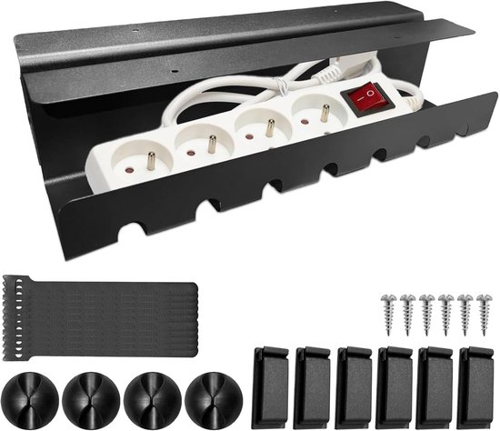 Kabelgoot voor bureau - kabelbeheer - set van 2 - zwart | bol