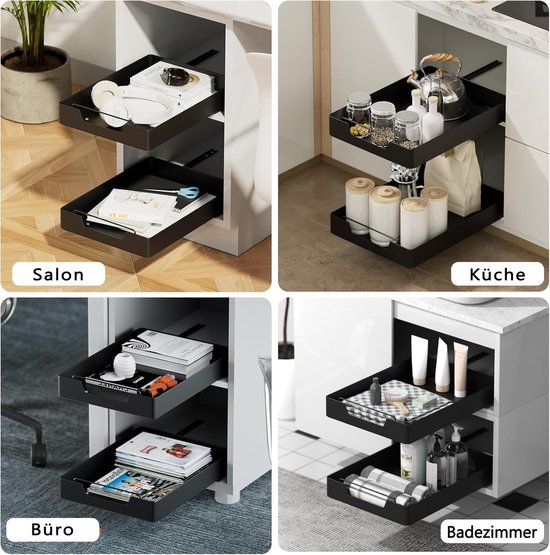 Telescopic Drawer - Slide-Out Kitchen Cabinet - Organizer met Handle ...