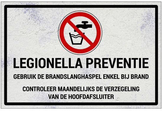 Legionella preventie bord - Sign Again - 18 x 12 cm | bol