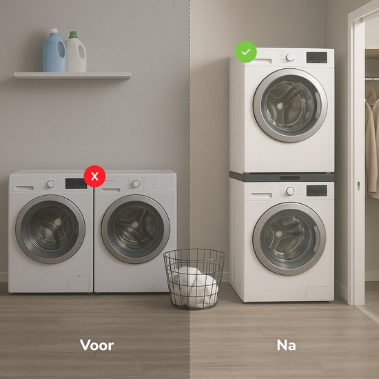 Tussenstuk voor Wasmachine & Droger - Extra stevig - Stapelkit - Met ...