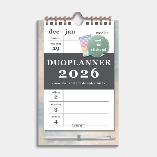 Hobbit - Duoplanner 2026 - (25 x 16 cm) - 1 week op 1 pagina ...