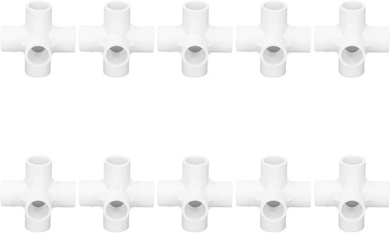 Allecto Plus - PVC buis fittingen 10 stuks 6-weg PVC elleboog fitting ...