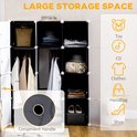 Merax Modulaire Kledingkast Zwart Wit Kunststof 111x47x145 cm Met 2 ...