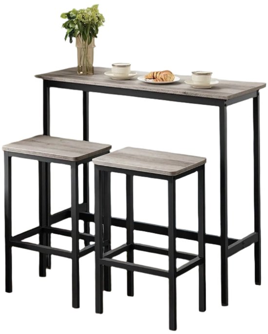 Standing Bar Table Set - Bar Stool Dining Group - Zitting Set - Space ...