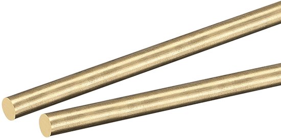 Messing Ronde Staaf 6mm Diameter 200mm - 2 Stuks | bol