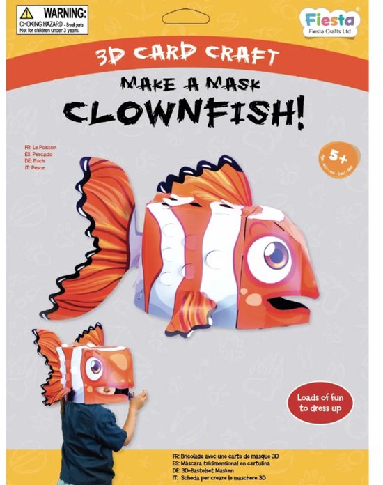 Fiesta Crafts Clownfish 3D Mask Card Craft. | Games | bol