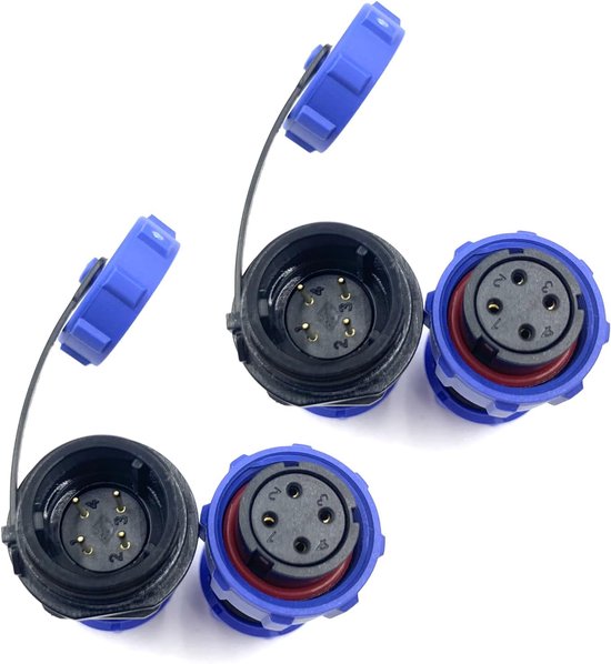 2 pcs 4 Pin Verbinding Plug - Aviation Plug - Female Plug en Male Bus ...