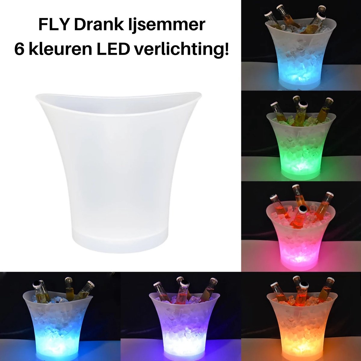 Drank IJsemmer-5 Liter-Bucket-LED Verlichting-Emmer Voor ijs & Dranken ...