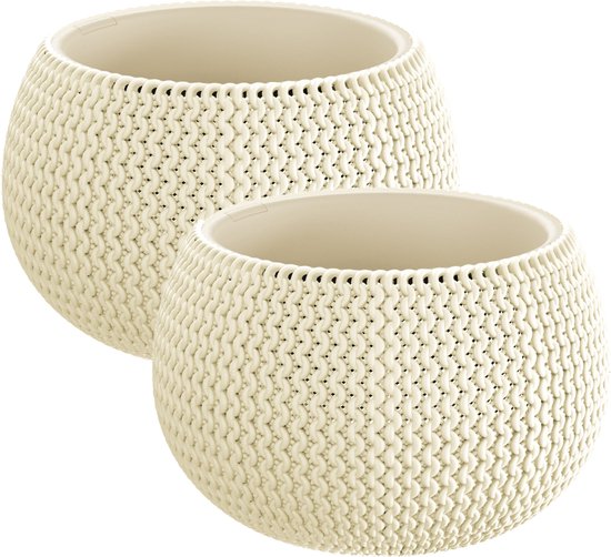 Prosperplast Plantenpot/bloempot Splofy - 2x - creme wit - kunststof ...