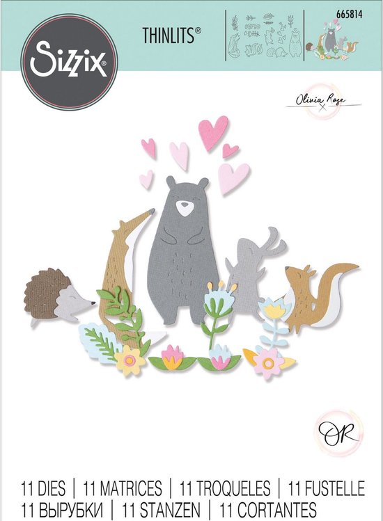 Sizzix Thinlits Snijmal set - Quirky animals | bol
