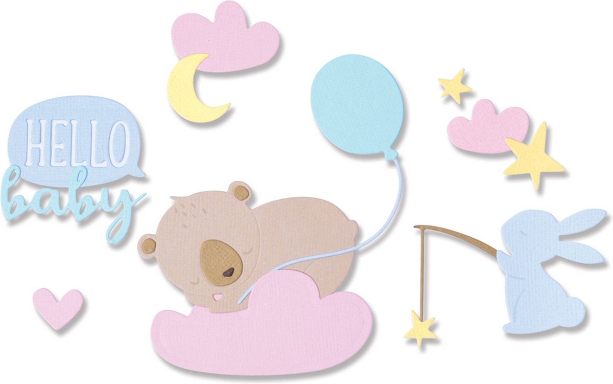 Sizzix Thinlits Snijmal set - Hello baby | bol