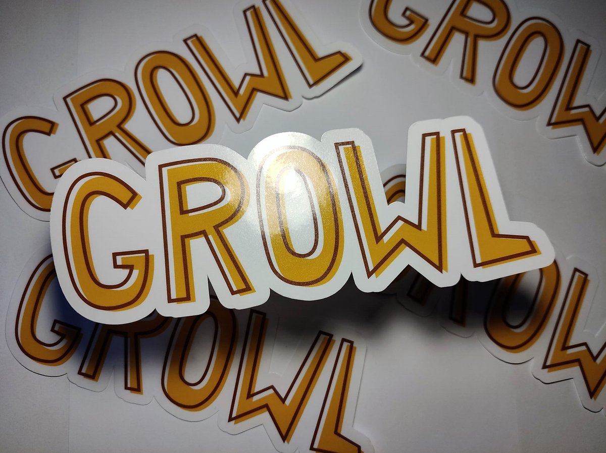 Growl Sticker - Wilde Dieren - Tekst Quotes Stickers - Deur Stickers ...