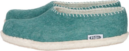 Vilten dames sloffen Stitch seagreen Colour:Zeegroen/ Ecru Size:37 | bol