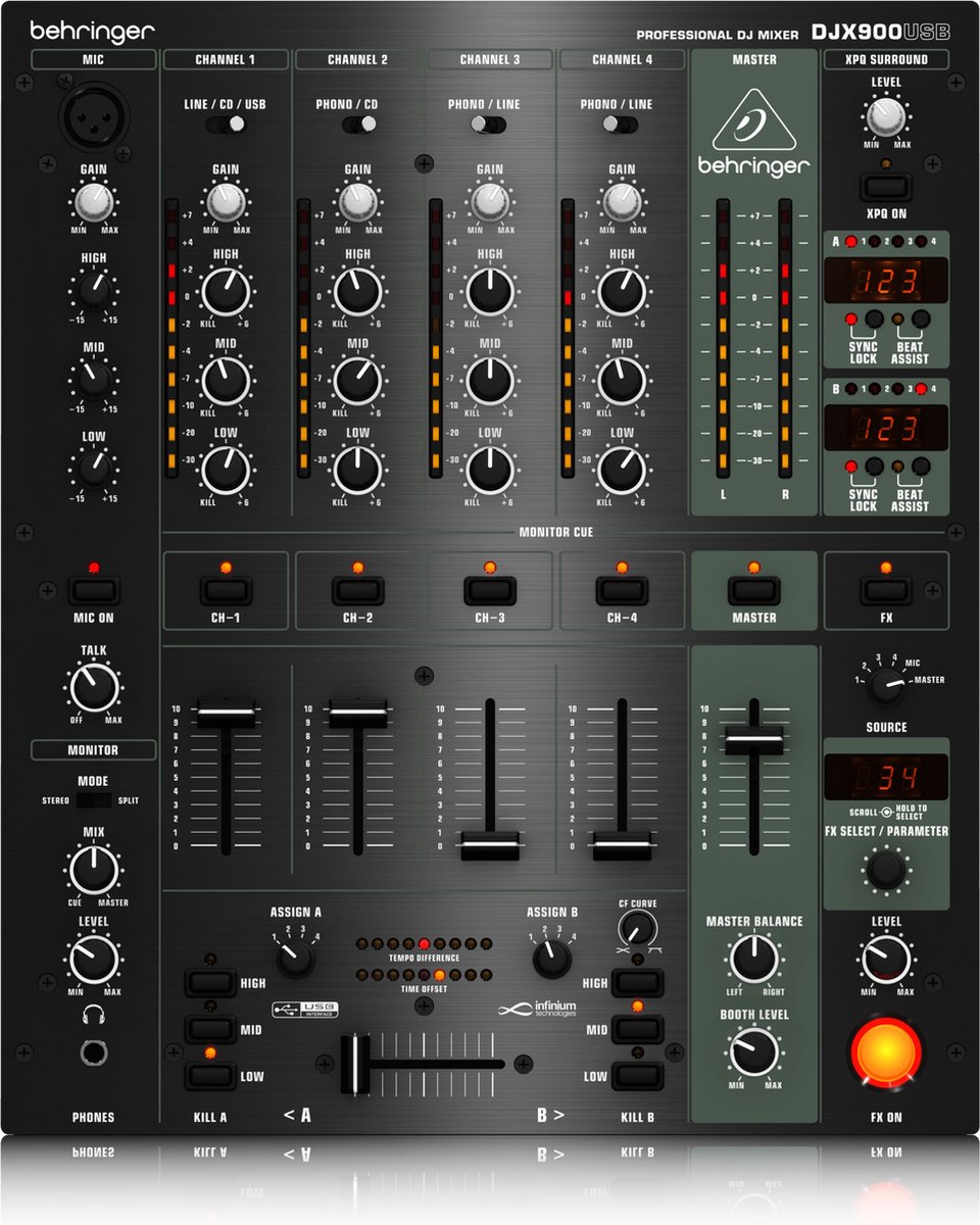 Behringer DJX900 USB 5 kanaal DJ mixer - DJ-Club-mixer | bol.com