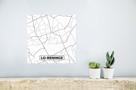 Poster België – Lo Reninge – Stadskaart – Kaart – Zwart Wit ...