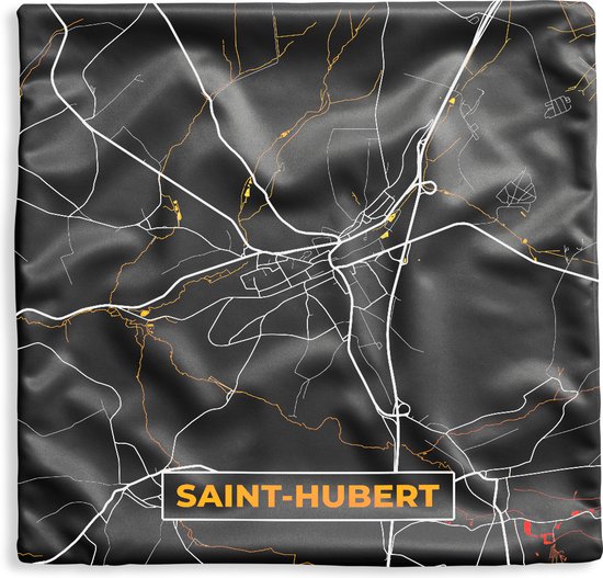 Kussenhoes 45x45 cm - Stadskaart - Plattegrond - Saint-Hubert - Gold ...