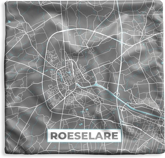 Kussenhoes 60x60 cm - Kaart – Plattegrond – Stadskaart – Roeselare ...