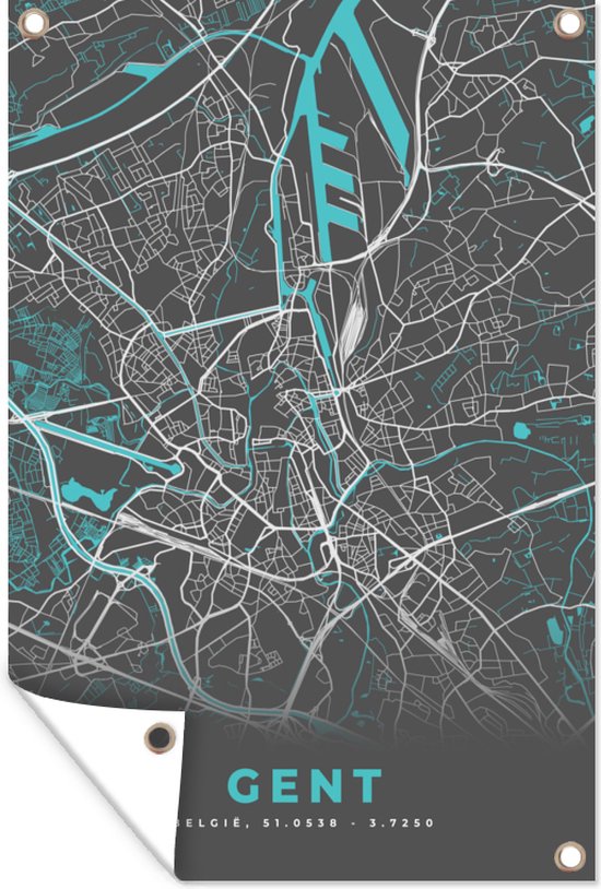 Décoration murale Carte – Plan d'étage – Plan de ville – Gand – België ...