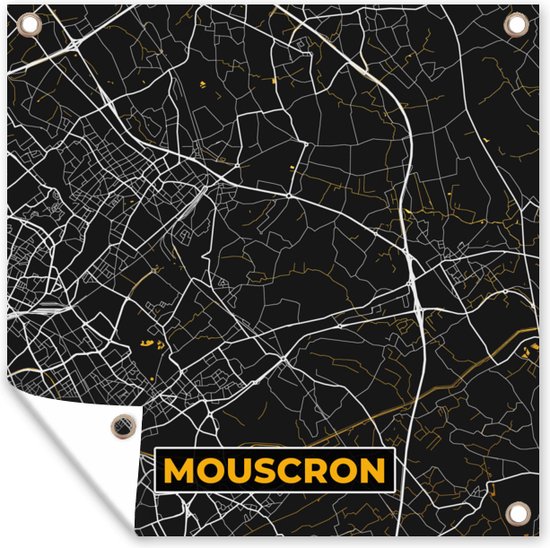 Tuinposters Plattegrond - Stadskaart - Goud - Mouscron - Kaart - 50x50 ...