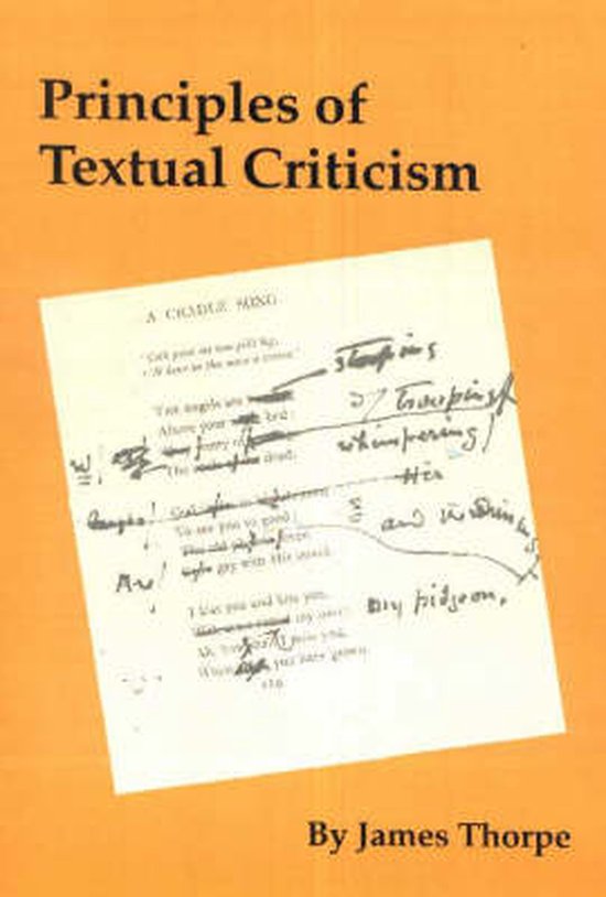 Principles of Textual Criticism | 9780873280556 | James Thorpe | Boeken ...