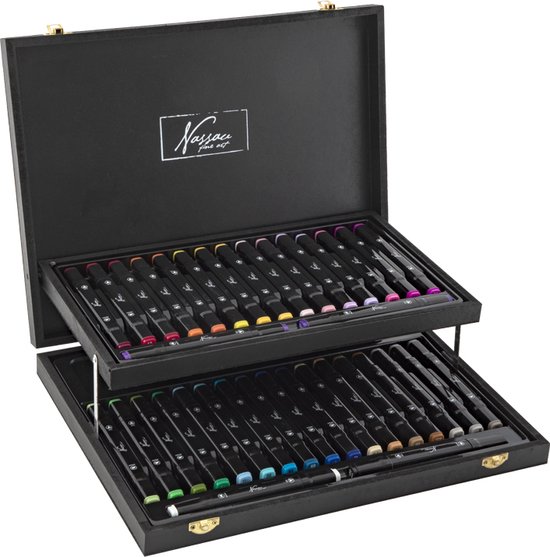 Nassau Fine Art Markeerstiften dubbelzijdig | 36-delig | in stijlvolle ...
