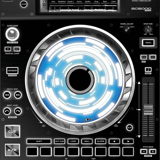 dj-skins Denon SC5000 Jogwheel Skin Constructor Blue (Pair) - DJ Skin | bol.com