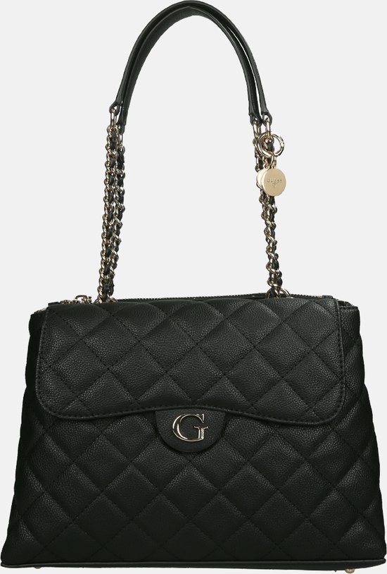 Guess Gillian High Society Satchel Handtassen - Zwart | bol.com