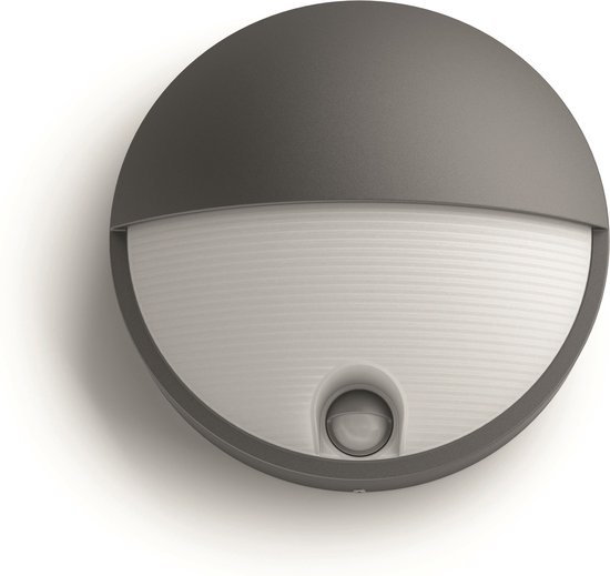 Philips Capricorn muurlamp - antraciet - met sensor | bol