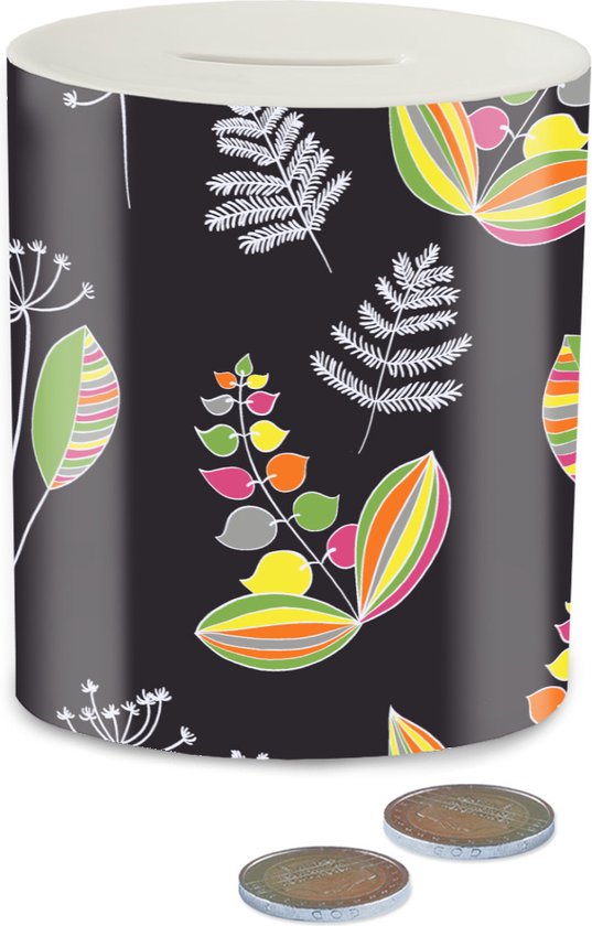 Spaarpot - Spaarblik - Regenboog - Bladeren - Scandinavisch - Design ...