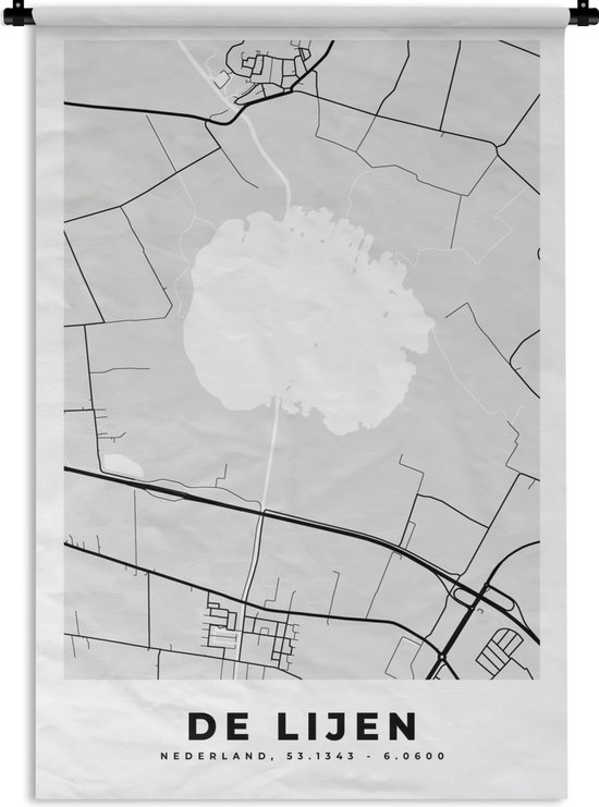 Wandkleed - Wanddoek - Stadskaart - Plattegrond - De Lijen - Kaart ...