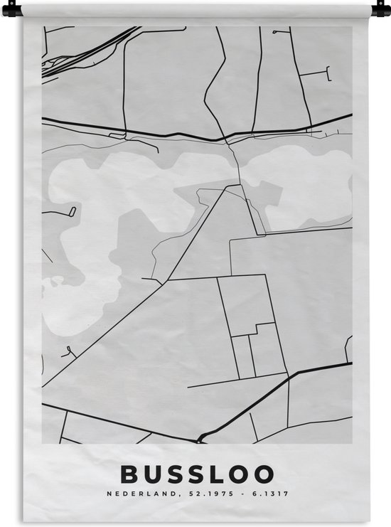 Wandkleed - Wanddoek - Bussloo - Stadskaart - Nederland - Plattegrond ...