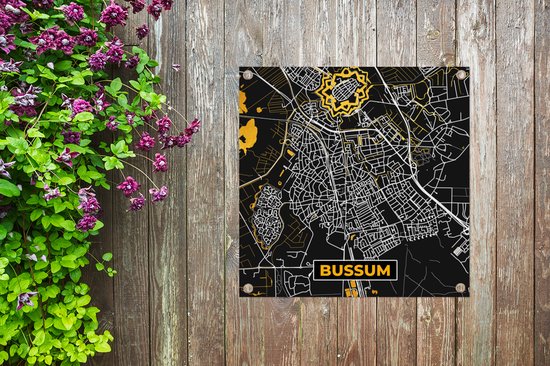Tuinposters Bussum - Kaart - Stadskaart - Plattegrond - Goud - 50x50 cm ...