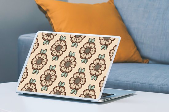 Sticker ordinateur portable - 15,6 pouces - Rétro - Fleurs - Design | bol