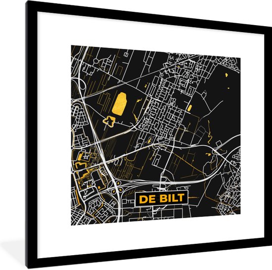 Fotolijst incl. Poster - De Bilt - Stadskaart - Goud - Kaart ...