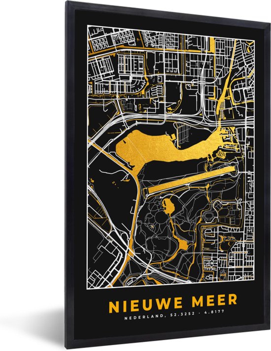 Fotolijst incl. Poster - Kaart - Plattegrond - Stadskaart - Nederland ...