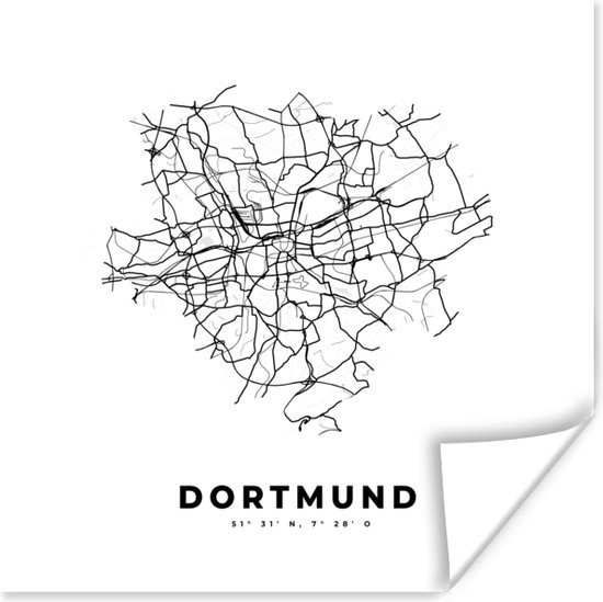 Poster Stadskaart – Plattegrond – Duitsland – Zwart Wit – Dortmund ...