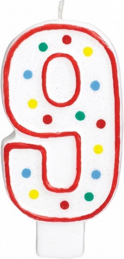 verjaardagskaars 9 jaar rood 19 cm | bol.com