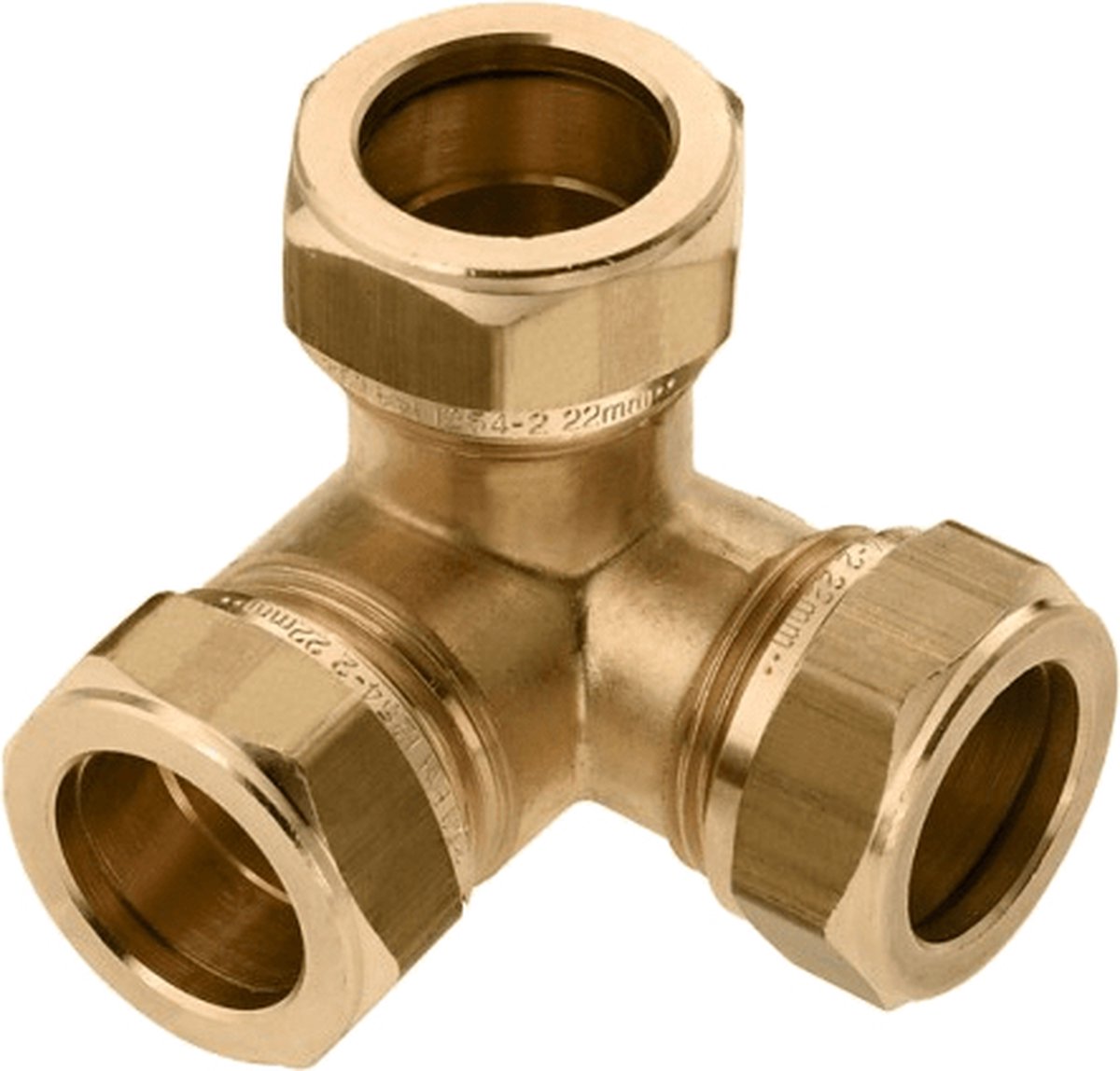 Bonfix messing knelfitting hoek T-koppeling 15x15x15mm FFF | bol.com