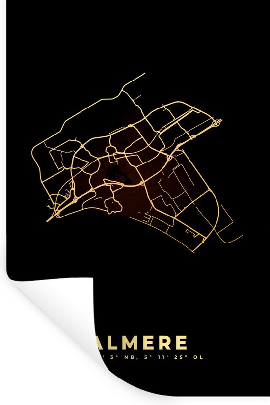 Muurstickers - Stadskaart - Almere - Plattegrond - Nederland - Kaart ...